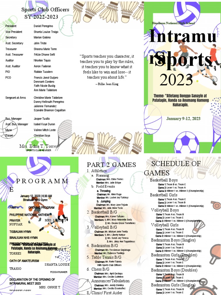 Program Intrams | PDF