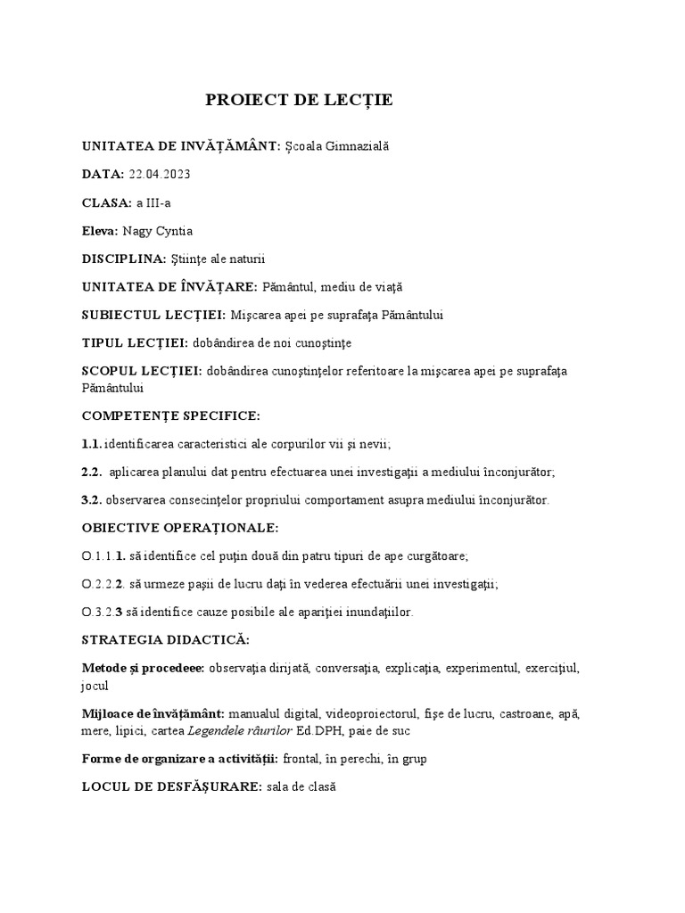 Proiect - de - Lectie 3a | PDF