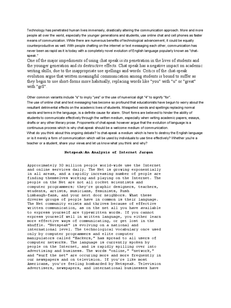 Netspeak:An Analysis of Internet Jargon | PDF | English Language | Internet
