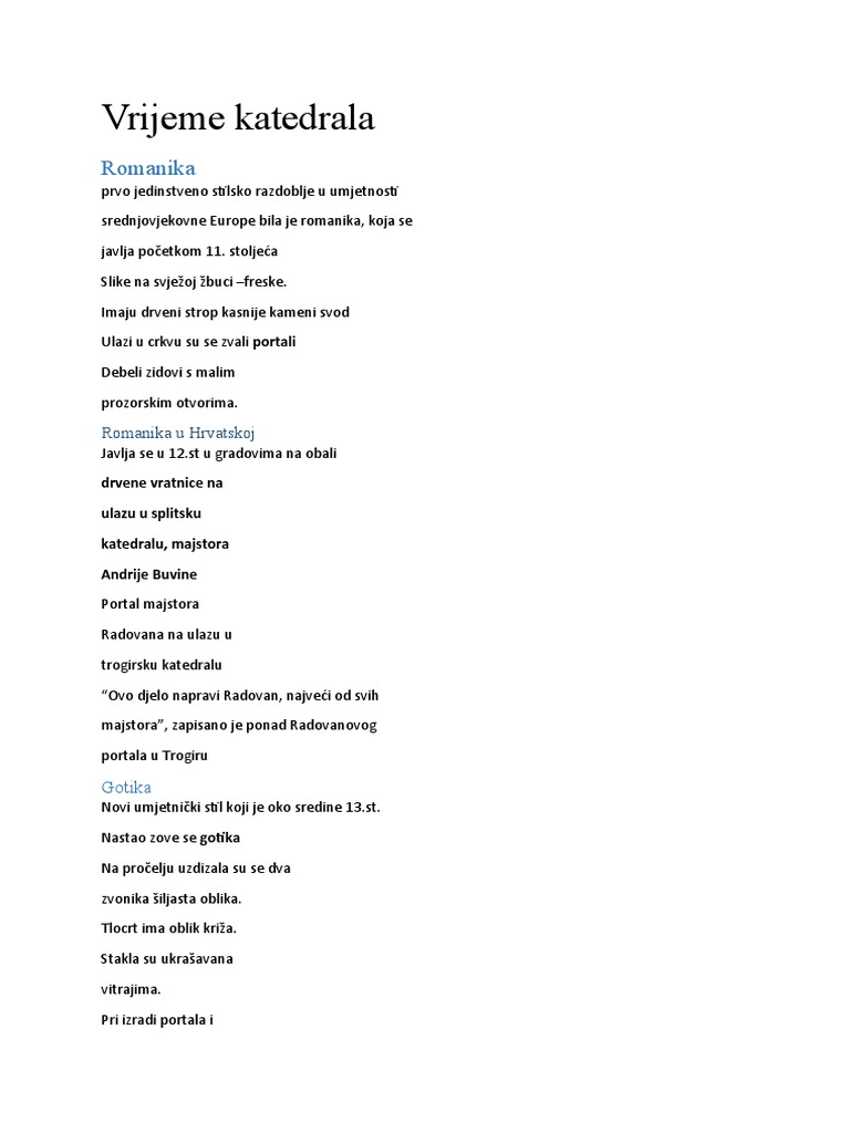 Vrijeme Katedrala | PDF