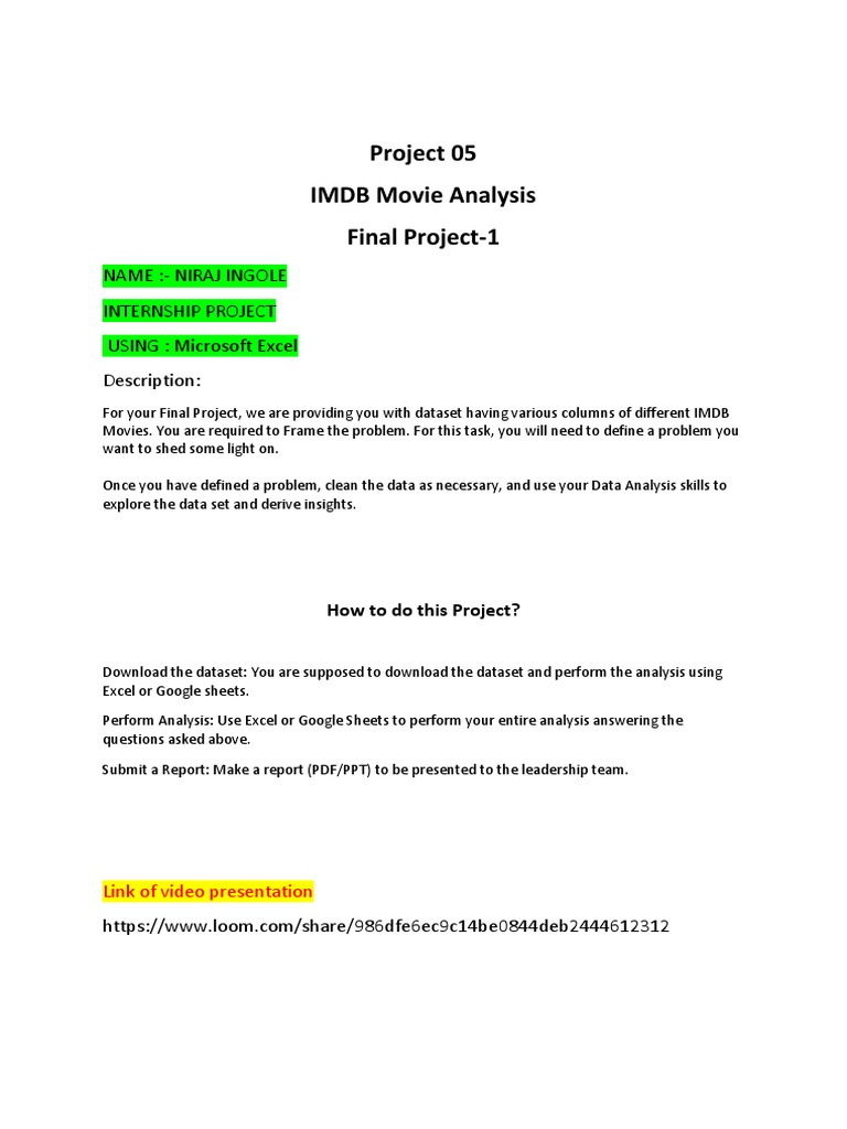 IMDB Movie Analysis 05 Project | PDF | Data | Computing
