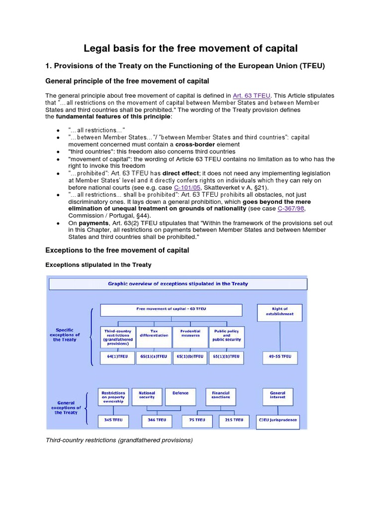 Legal Basis Free Movement Capital - en | PDF | Freedom Of Movement ...