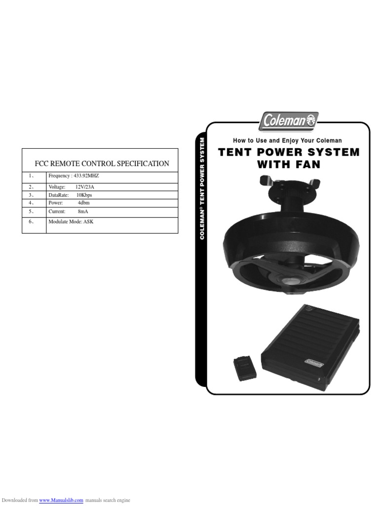 Tent Power System With Fan | PDF