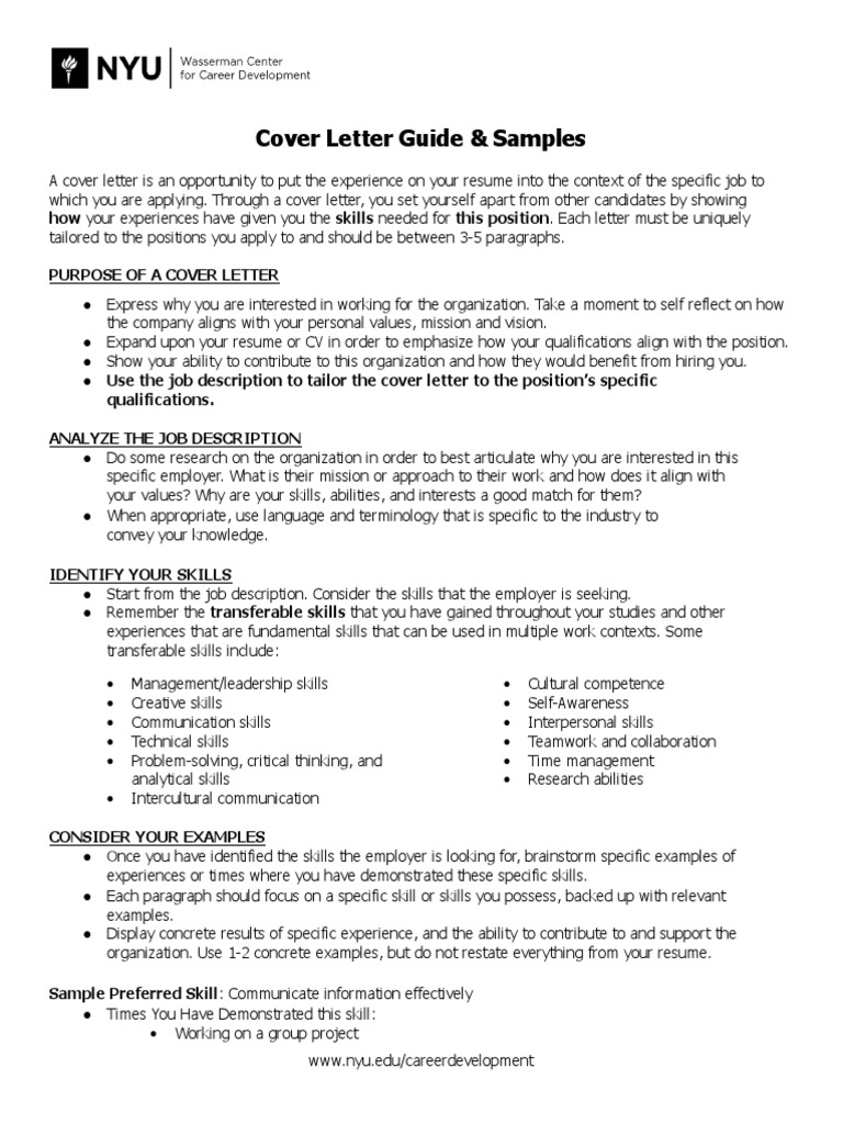 Cover Letter Guide and Samples | PDF