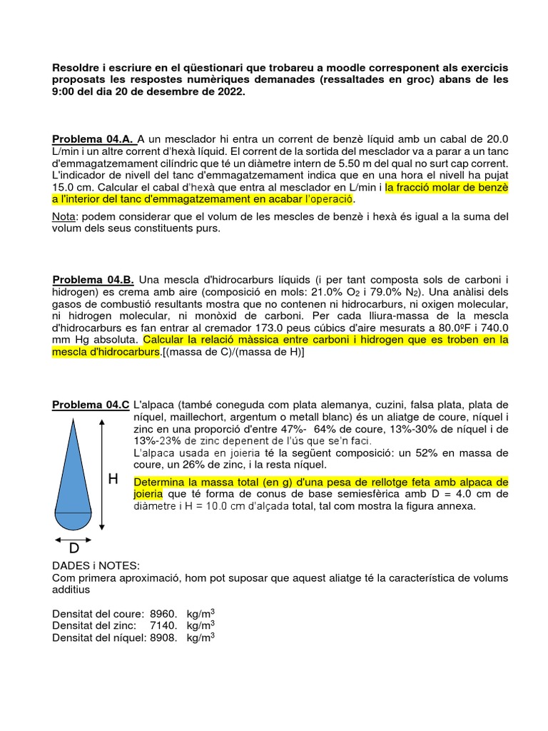 LP4 - Problemes - FEP - 20 - Des - 22 Enunciat | PDF