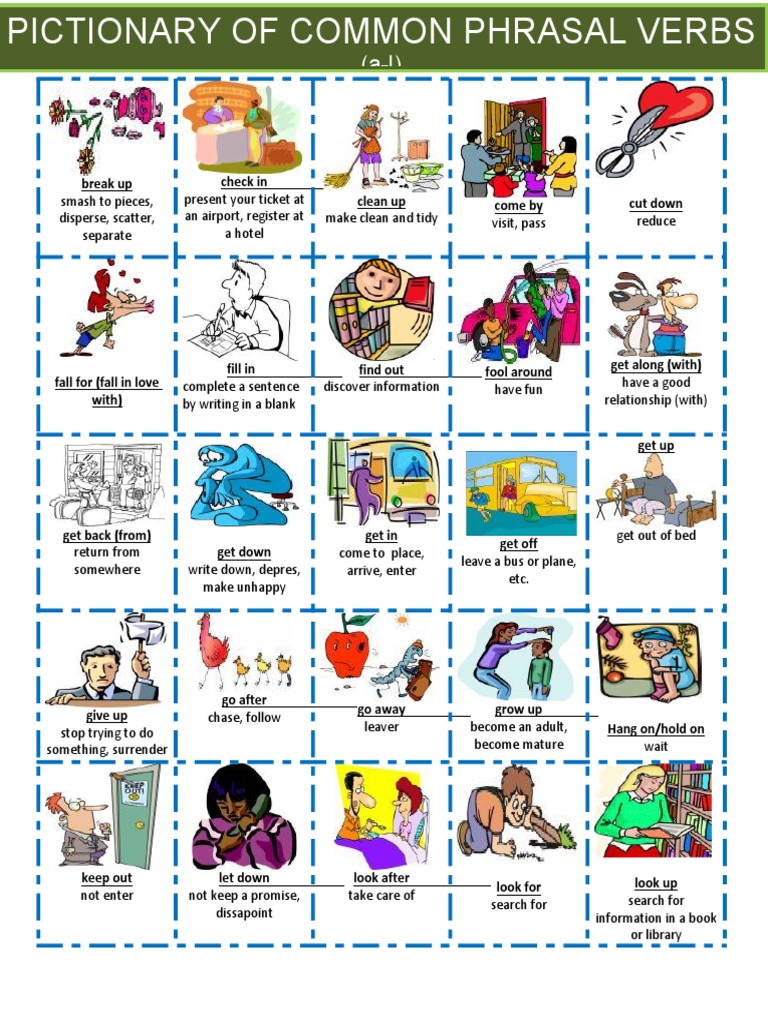 Copia de PHRASAL VERBS PICTIONARY | PDF