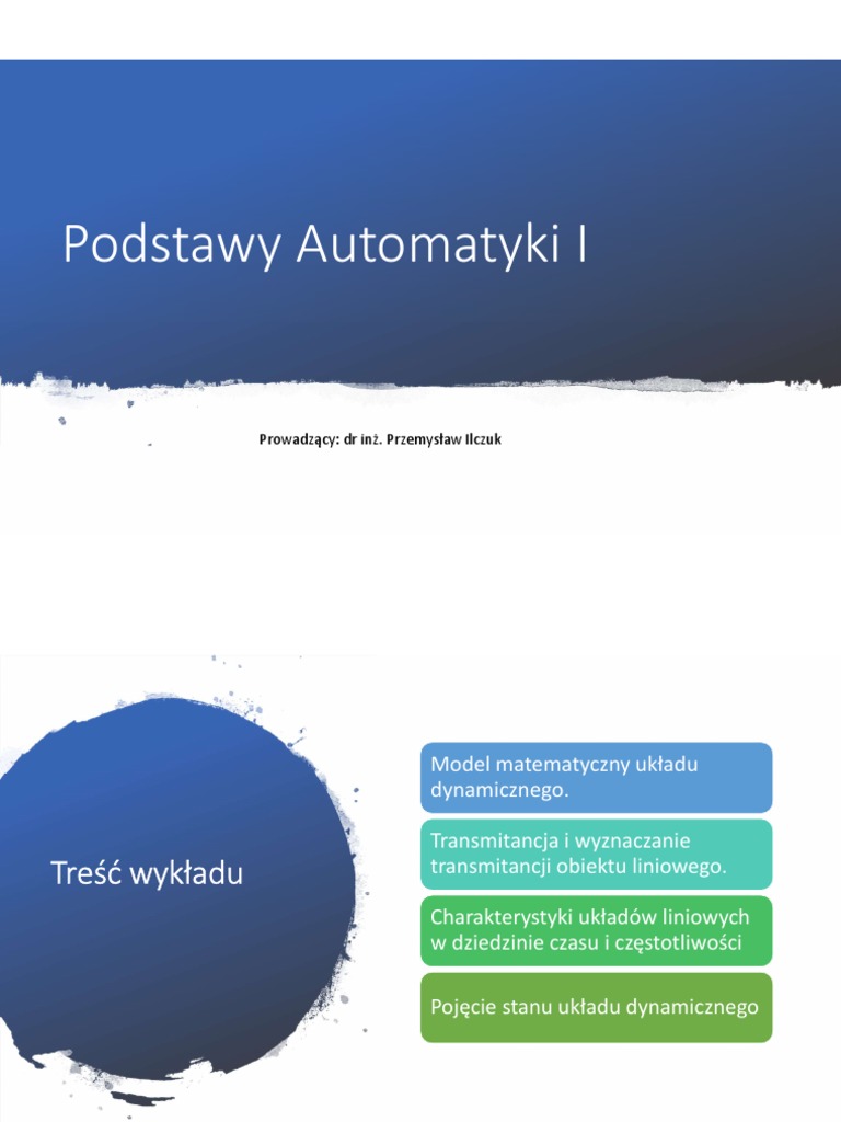 Podstawy automatyki wykład 2 | PDF