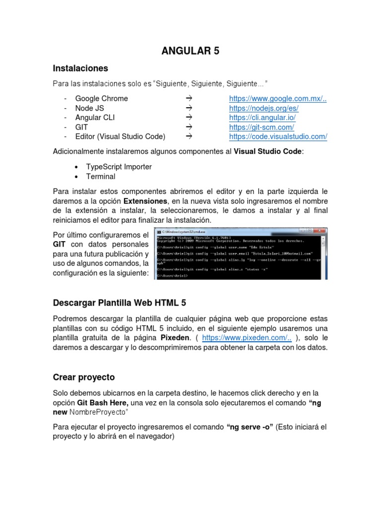Crear Proyecto Angular 5 | PDF | Archivo de computadora | HTML