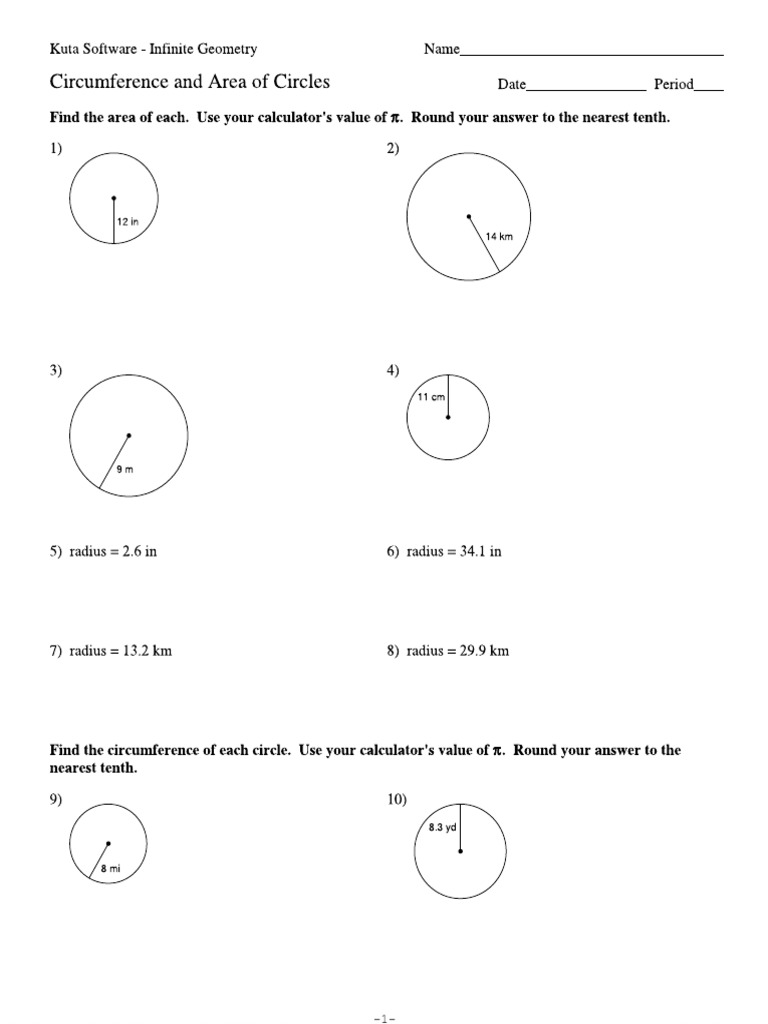 Area and Circumference of Circle | PDF