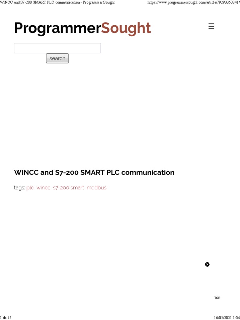 Wincc And S7 200 Smart Plc Communication Programmer Sought Pdf