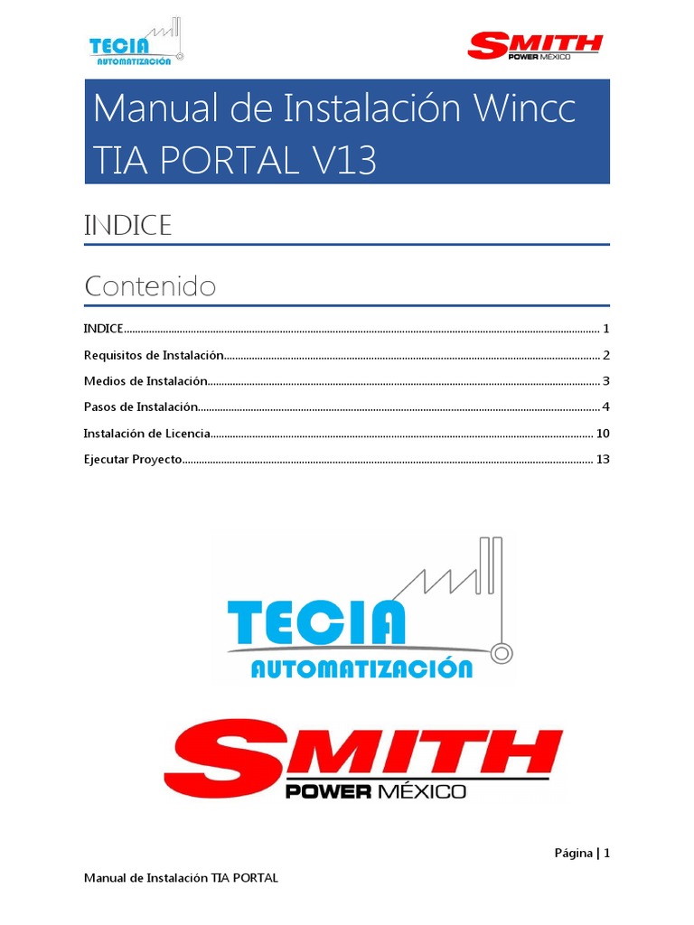 Manual de Instalacion Wincc TIA PORTAL V13 | PDF | Software | Ingeniería Informática