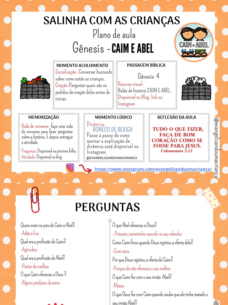 _PLANO DE AULA CAIM E ABEL | PDF