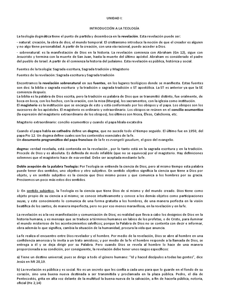 TEOLOGIA Resumen Final | PDF