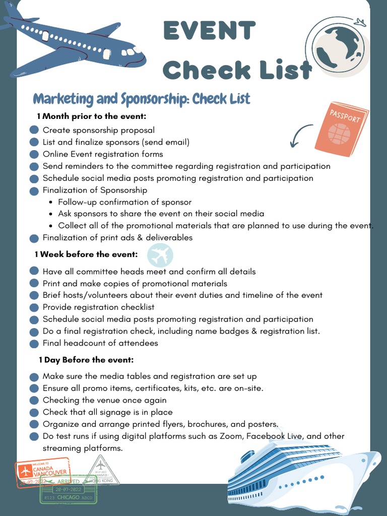 EVENT Check List | PDF
