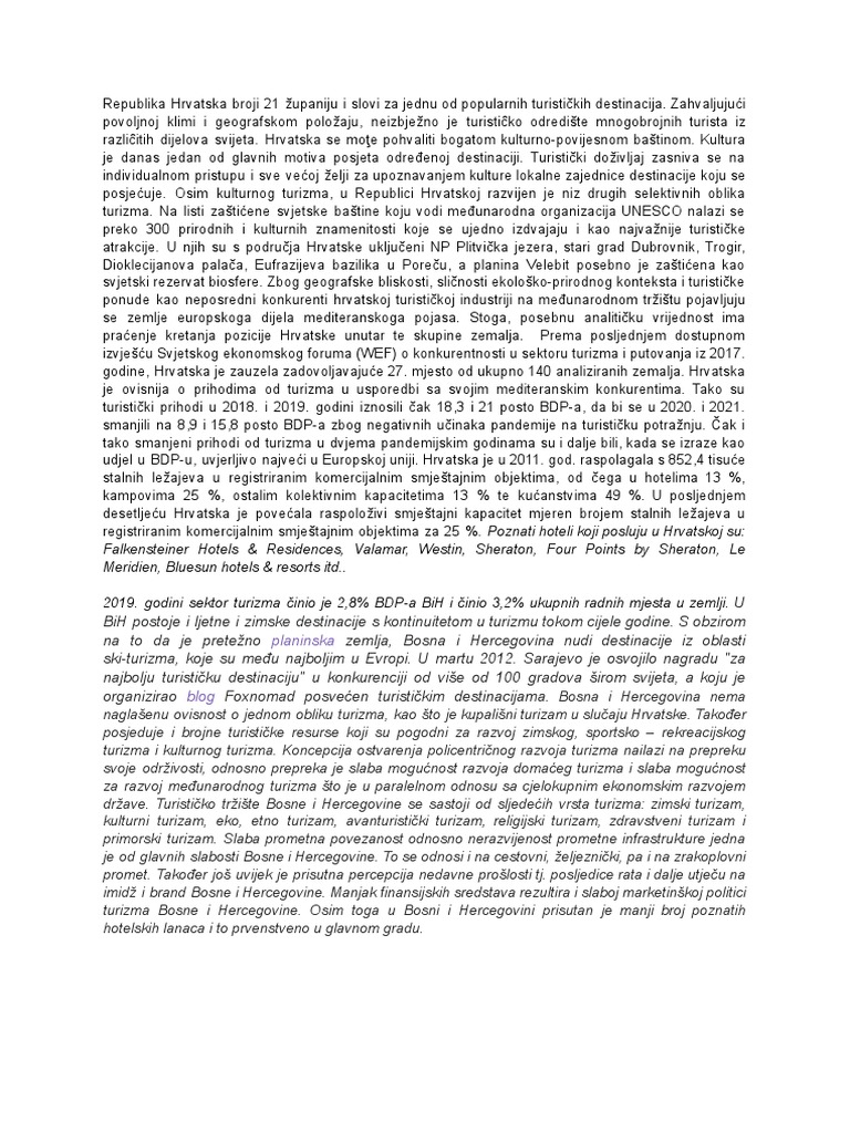 Case Study Turizam | PDF