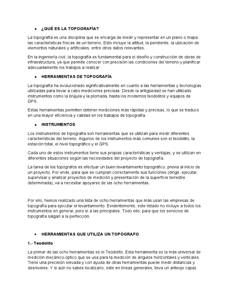 Instrumento Topografía | PDF | Topografía | Ciencias fisicas