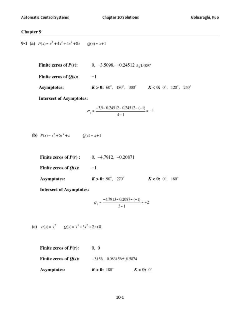 c09 Solutions-V0 | PDF | Control Theory | Systems Science