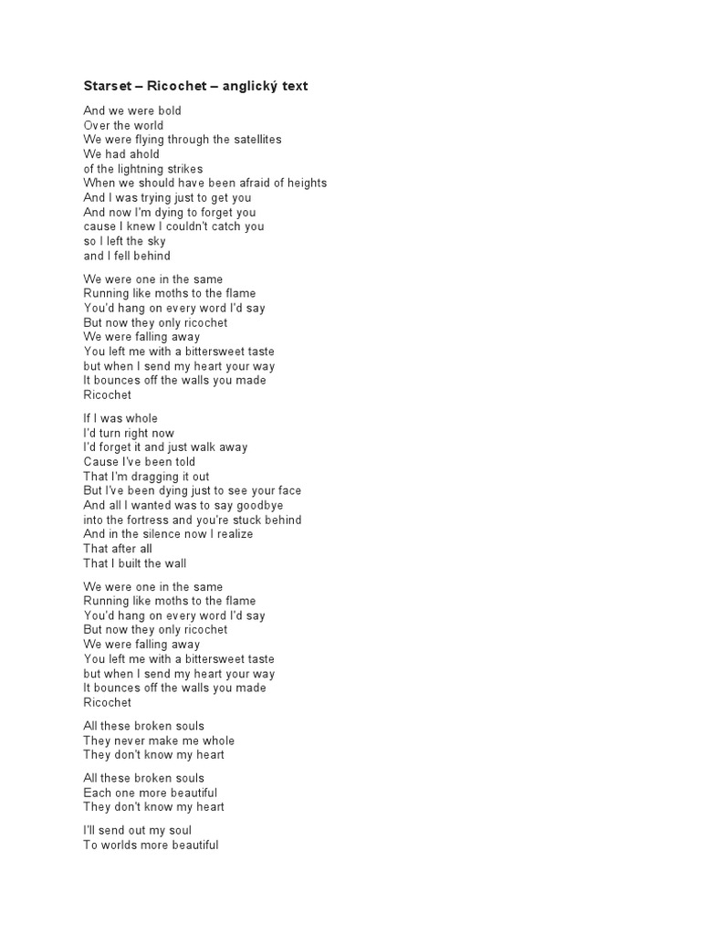 PÍSNĚ - ANGLICKÉ TEXTY A ČESKÉ | PDF