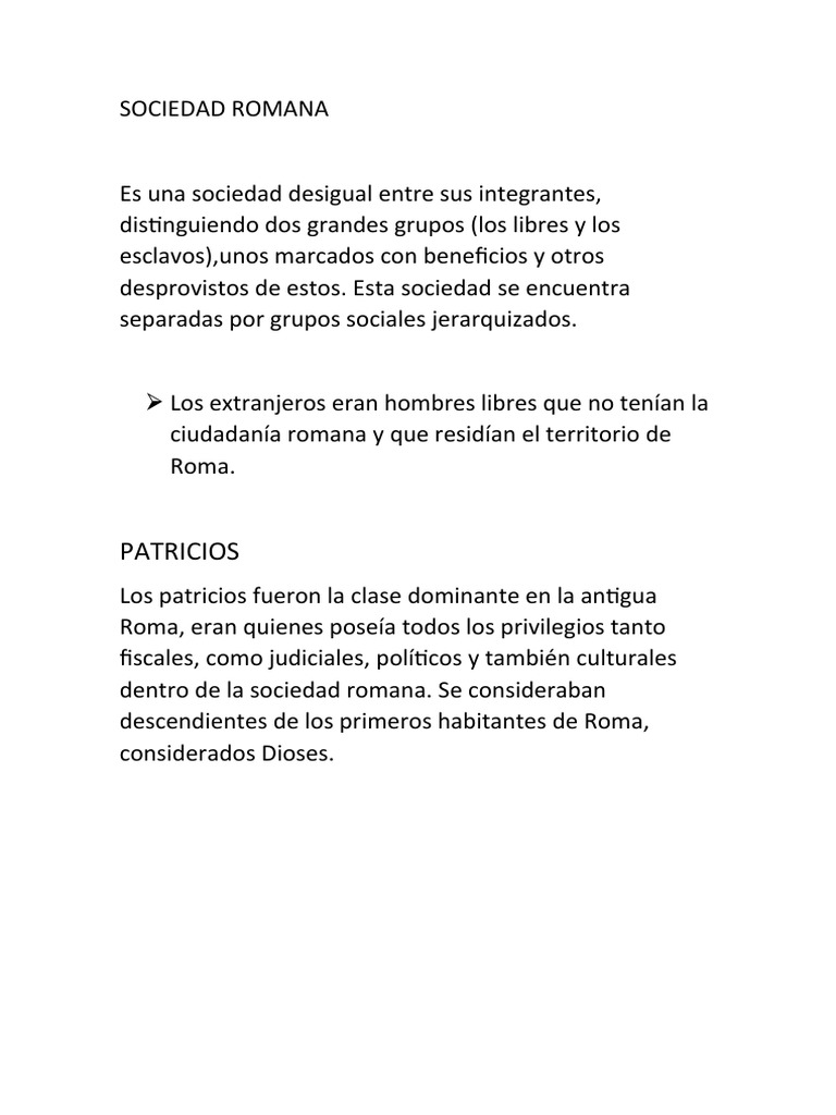 Sociedad Romana | PDF | Roma antigua | Freedman