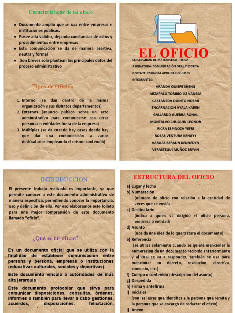 Características y estructura del oficio | PDF | Comunicación