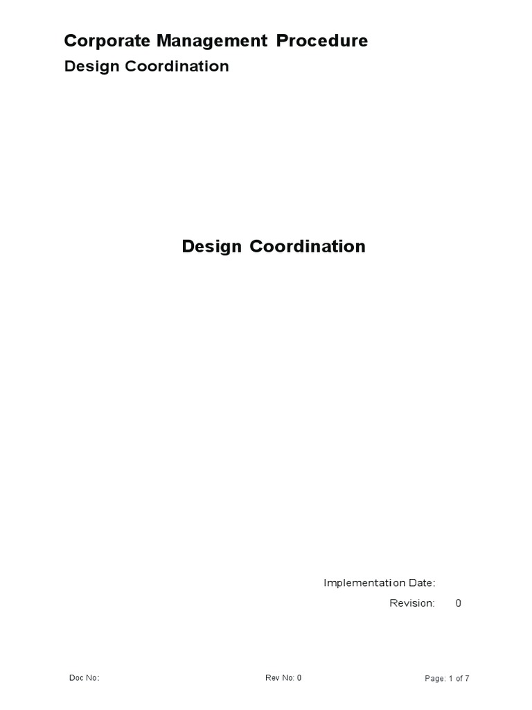 Design Coordination Procedure | PDF