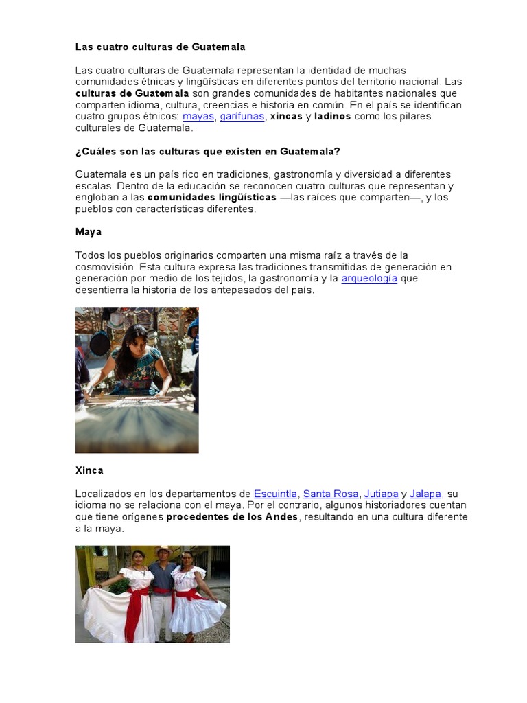 Cuatro Culturas de Guatemala | PDF