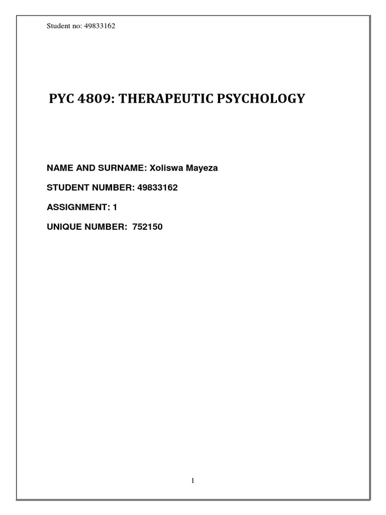 Pyc 4809 Assignment 1 | PDF