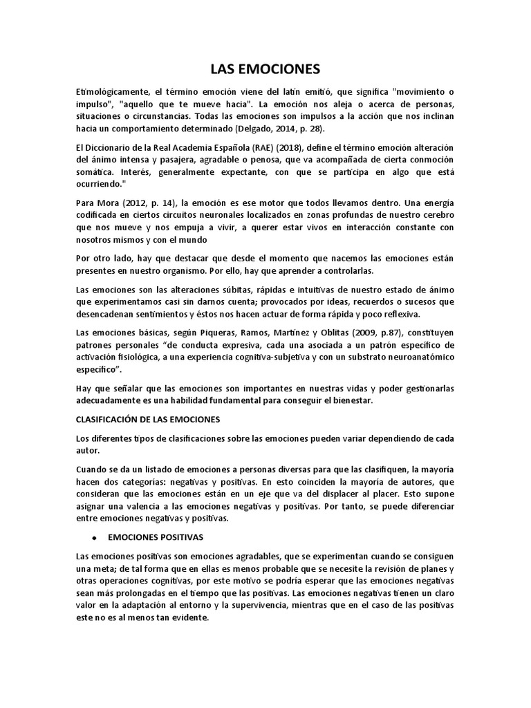 Las Emociones | PDF | Las emociones | Aprendizaje