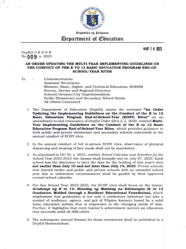 Deped Graduation Theme 2023 | PDF | Curriculum | Educational Stages
