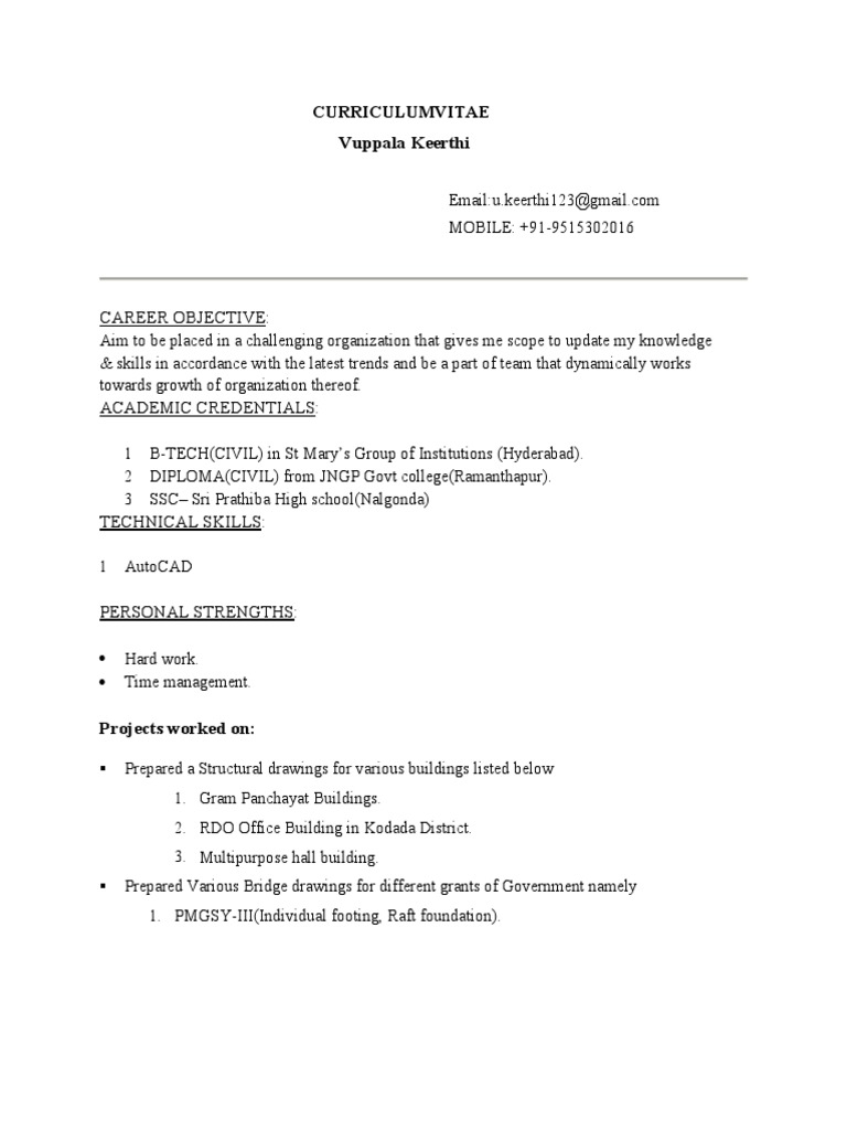 Keerthi Resume | Download Free PDF | Computer Aided Design