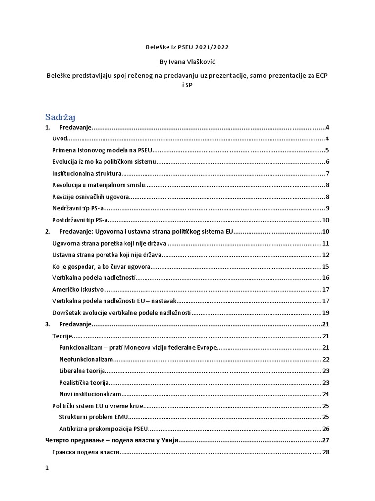 Beleške Iz PSEU 2021 | PDF