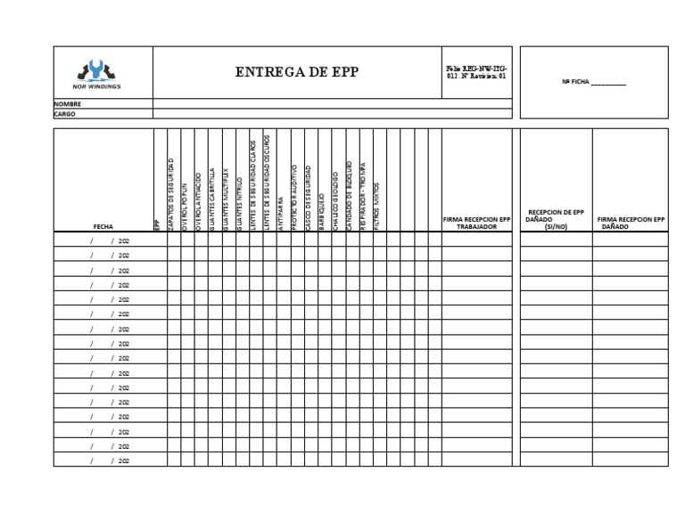 Formato Entrega Epp | PDF