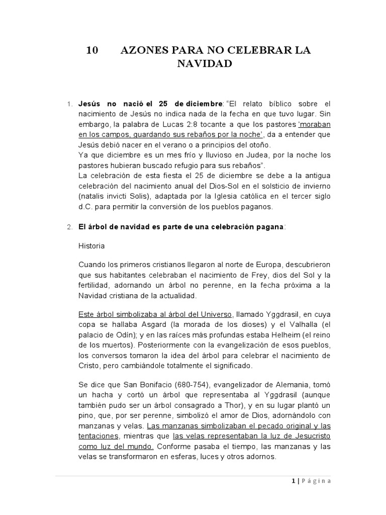 10 Razones para No Celebrar La Navidad | PDF