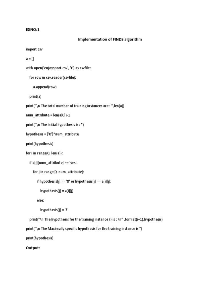 ML Program Output | PDF