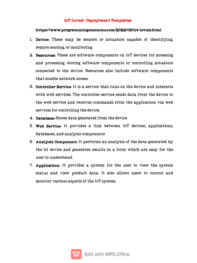 Iot Levels | PDF | Internet Of Things | Cloud Computing