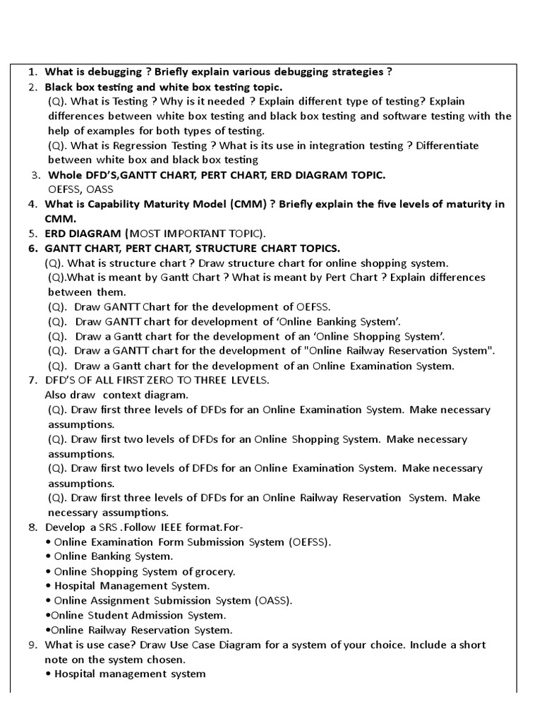 Most Important Topic and Questions (BCS052) | PDF | Software ...