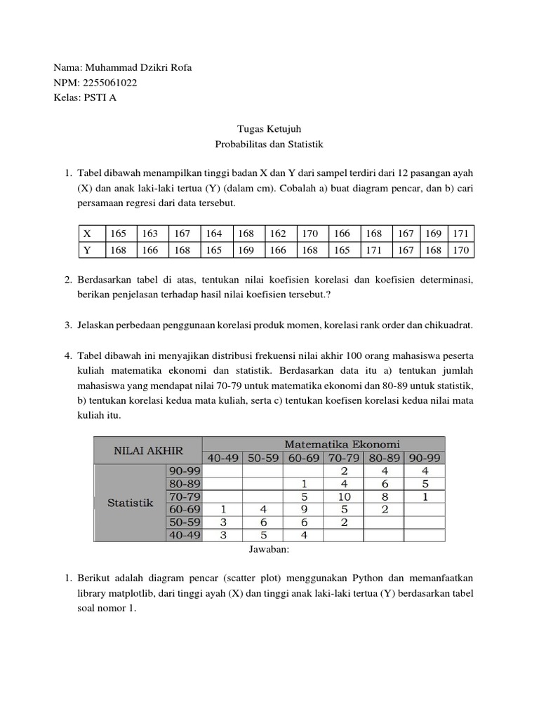 Probstat MuhammadDzikriRofa 7 | PDF