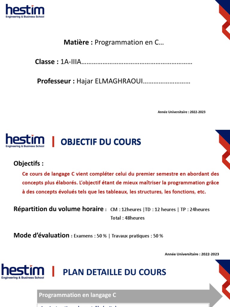 Cours Avancé de Programmation en C | PDF | Structure de contrôle | Programmation informatique