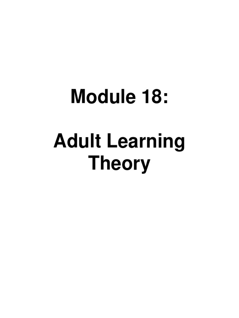 Adult Learning Theory | PDF | Career & Growth