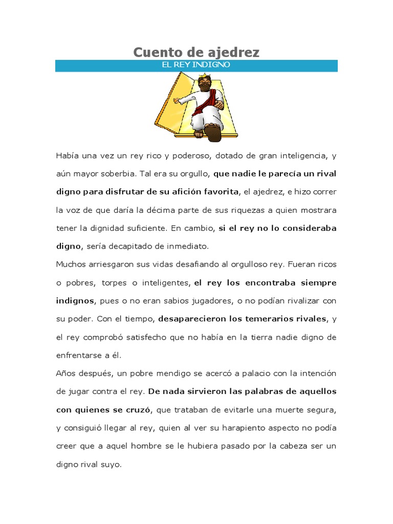 Cuentos de Ajedrez | PDF | Ajedrez | Juegos de mesa