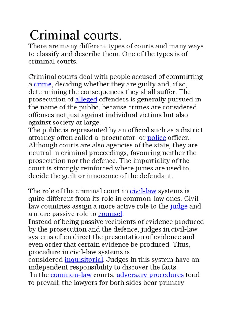 Criminal Courts | PDF | Magistrate | Supreme Court Of India