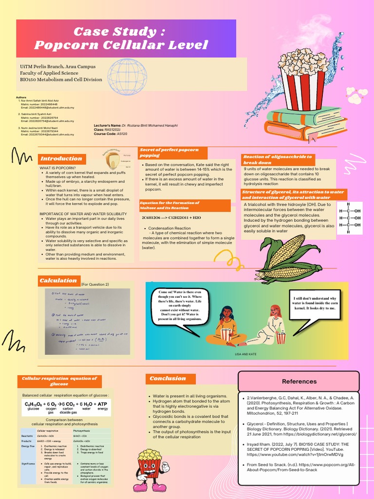 Bio150 Case Study: Popcorn Cellular Level | PDF | Cellular Respiration ...