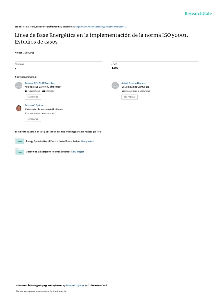 2015 Castrillon Quispe HyM | PDF | Gestión energética | Naturaleza