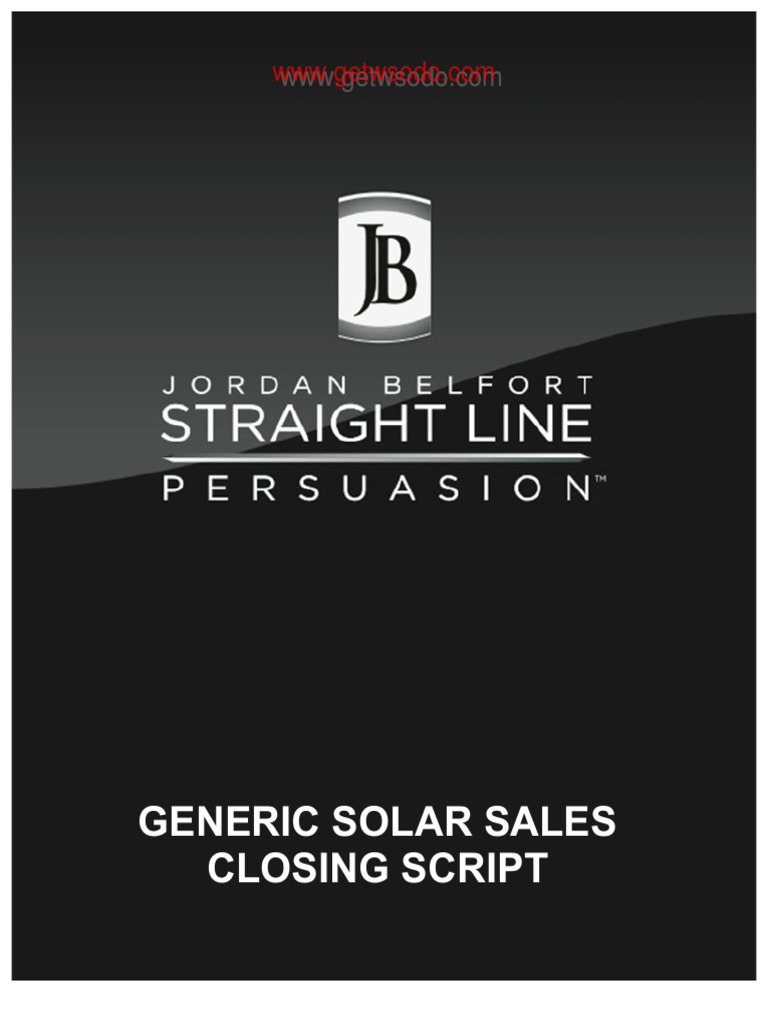 7 Generic Solar Sales Closing Script | PDF | Solar Power | Economies