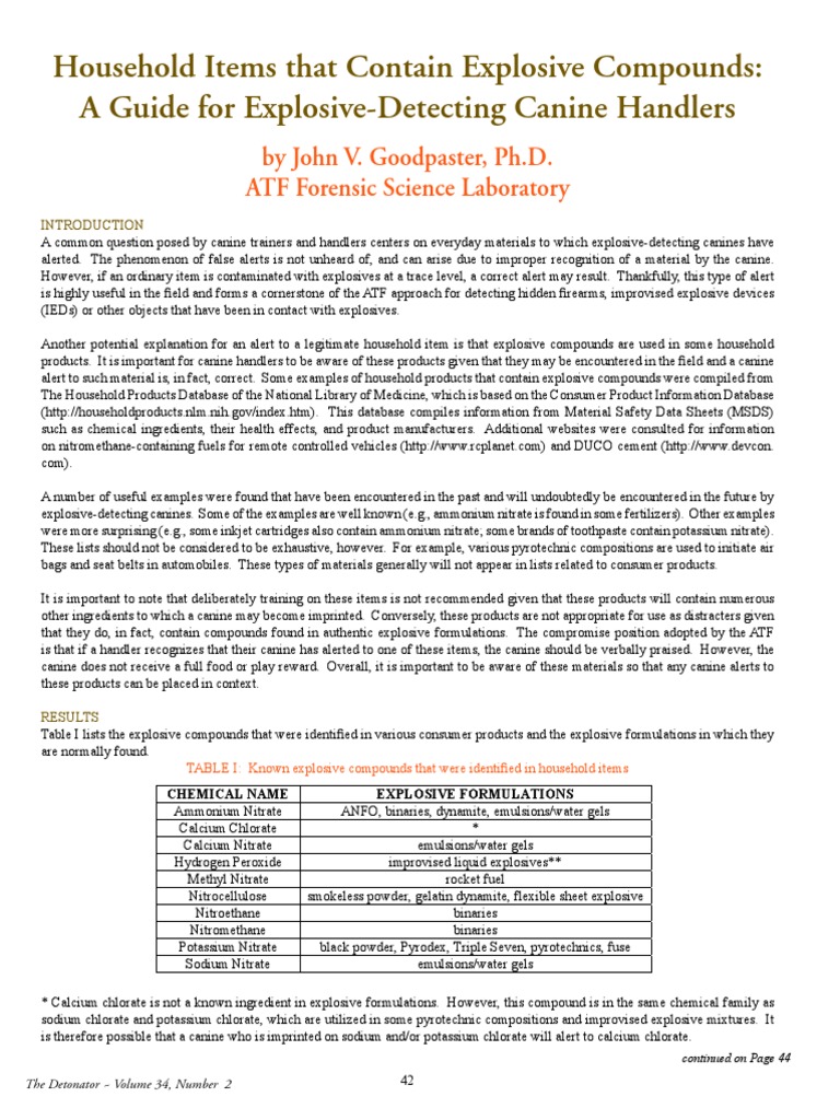 2.2007-7 Household Items That Contain Explosive Compounds - A Guide Fo ...