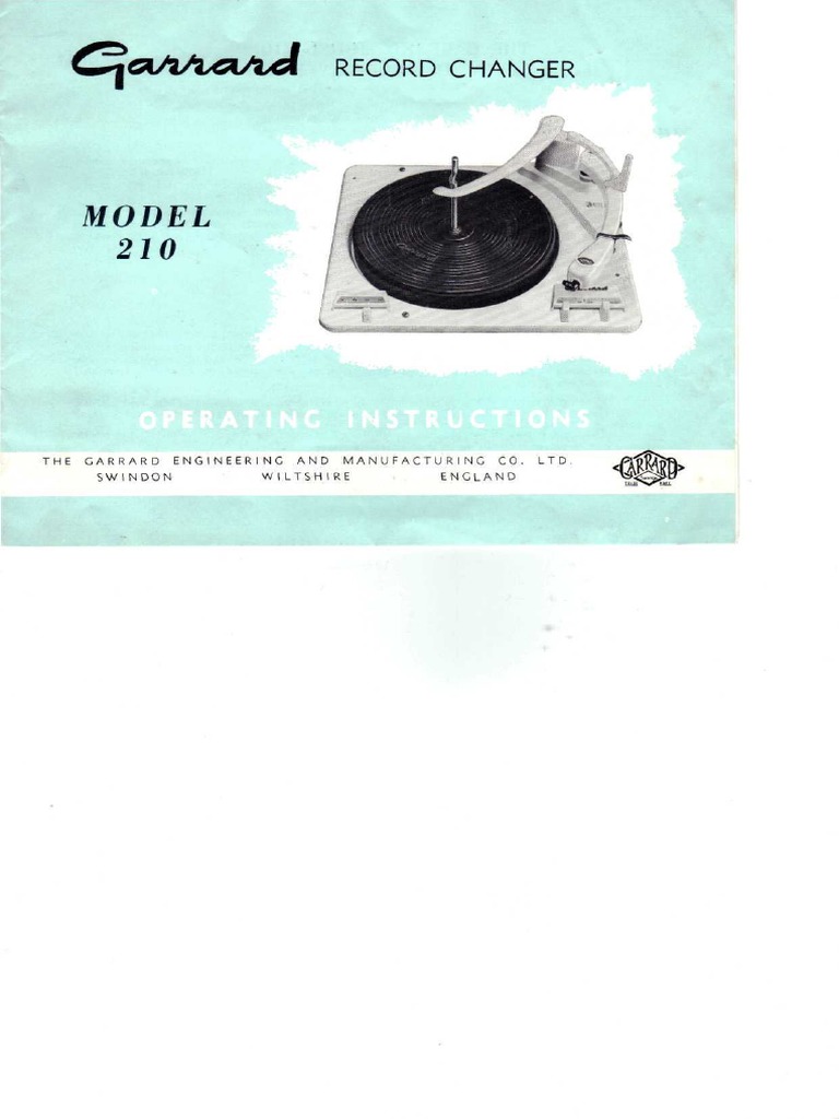 Garrard 210 | PDF