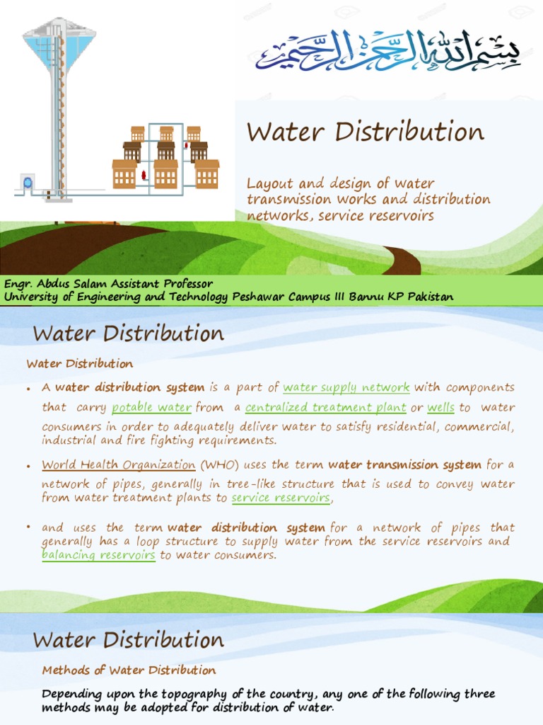 Week 9,10 Distribution of Water | PDF | Environmental Engineering ...
