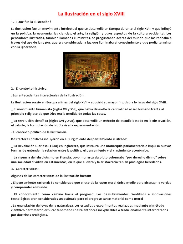 La Ilustración en el siglo XVIII | PDF