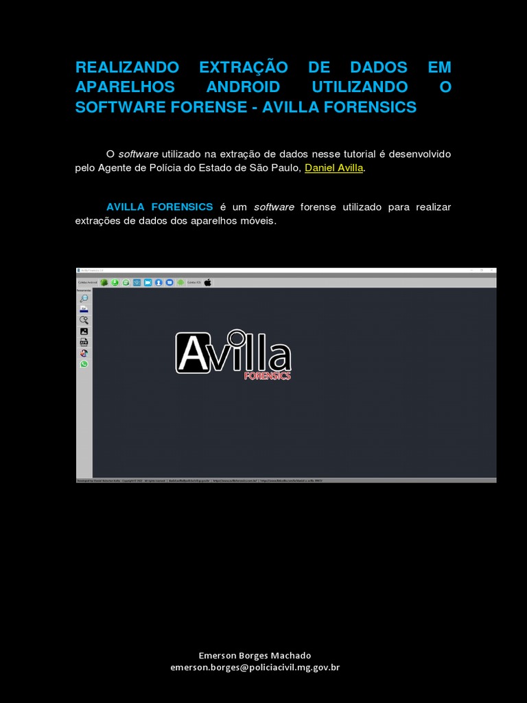 Manual Extracao Avilla Forensics | PDF | Android (sistema operacional) | Smartphone
