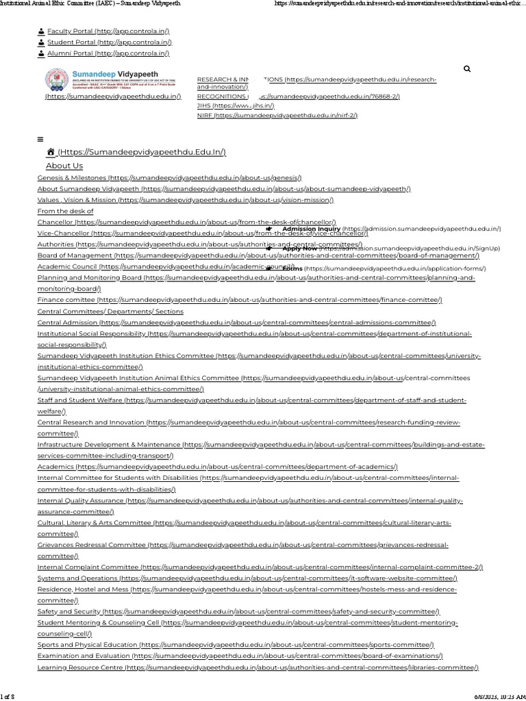 Functions of the IAEC Explained | PDF | Experiment | Animal Testing